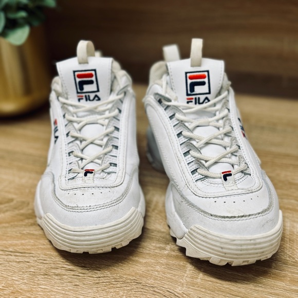Fila | Shoes | Fila Womens Disruptor Ii Premium Shoes Whitenavyred 75 ...